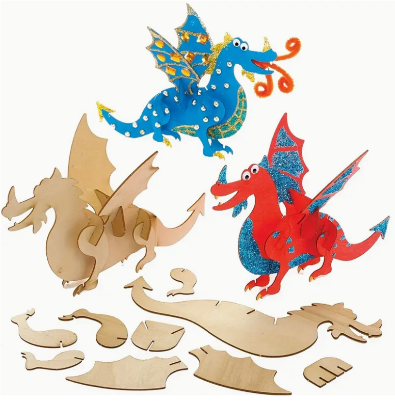 Composite Board Wooden Dragon Craft Kit (1pcs) – playspy