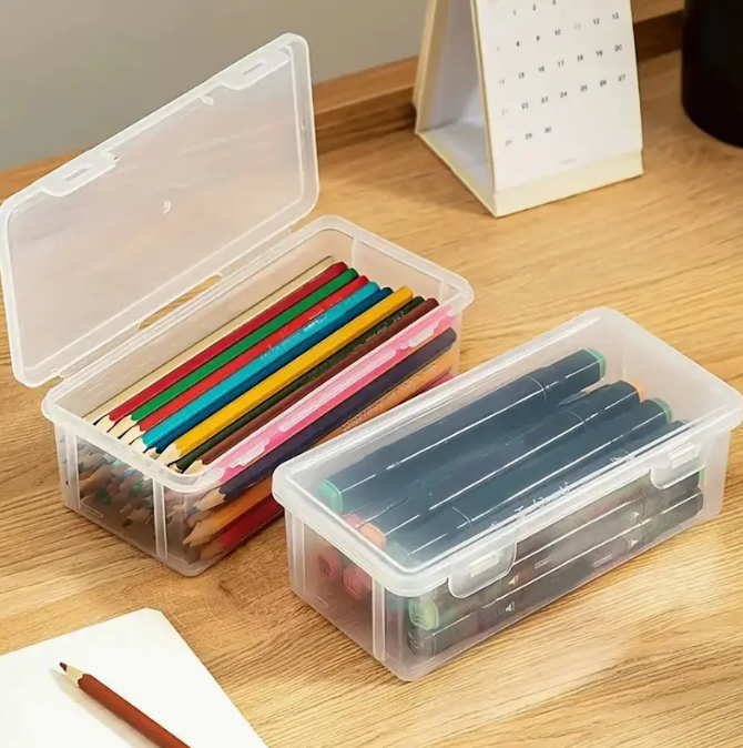 Transparent Plastic Storage Pencil/Pen Box (Deep) – playspy