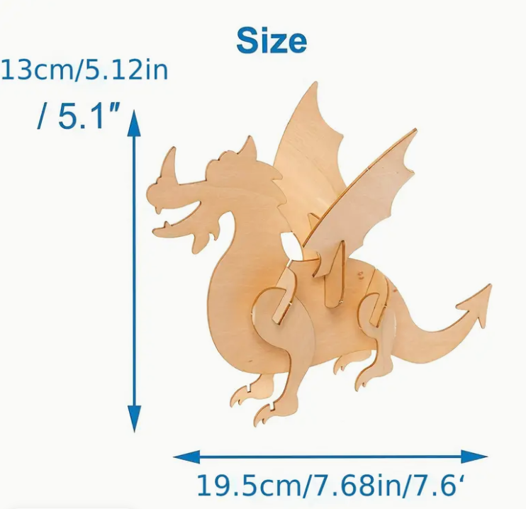 Composite Board Wooden Dragon Craft Kit (1pcs) – playspy