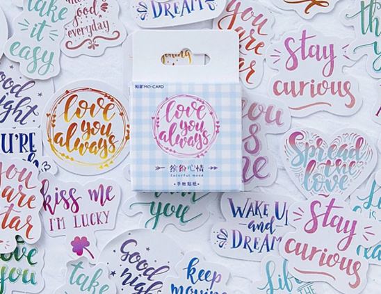 Secret Heart Note Stickers - 45pcs/box -Scrapbooking, Diary, Journal e ...