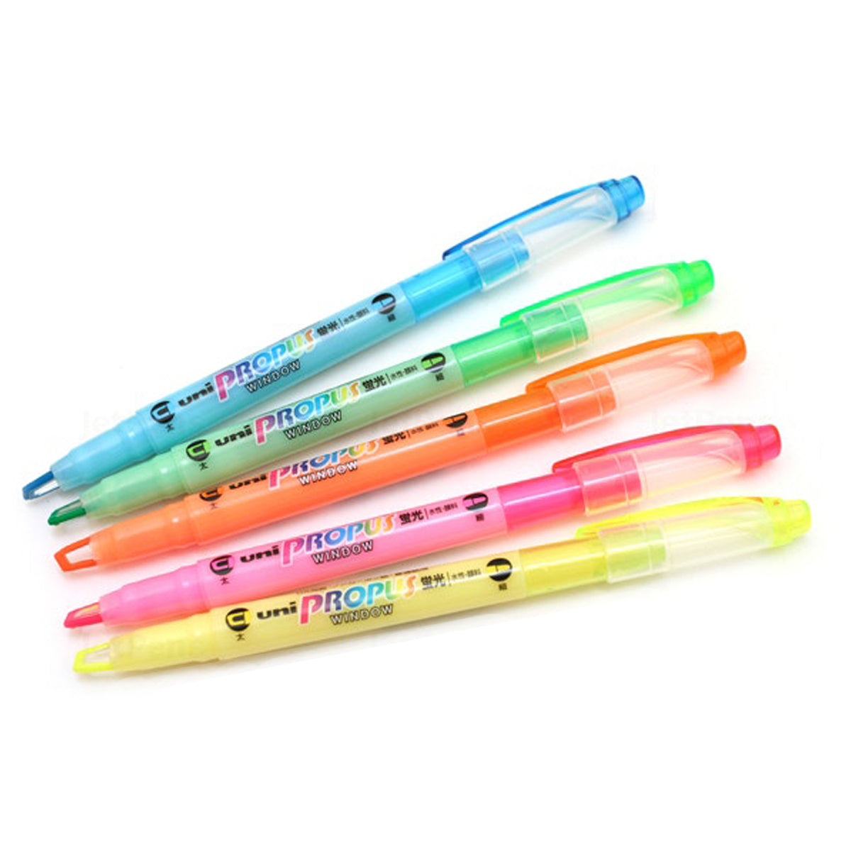 Uni Propus Window Double-Ended Highlighter 4.0mm/0.6mm 5 Pack – playspy